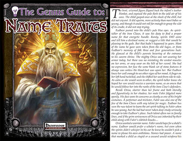 A Review of the Role Playing Game Supplement The Genius Guide to Name ...