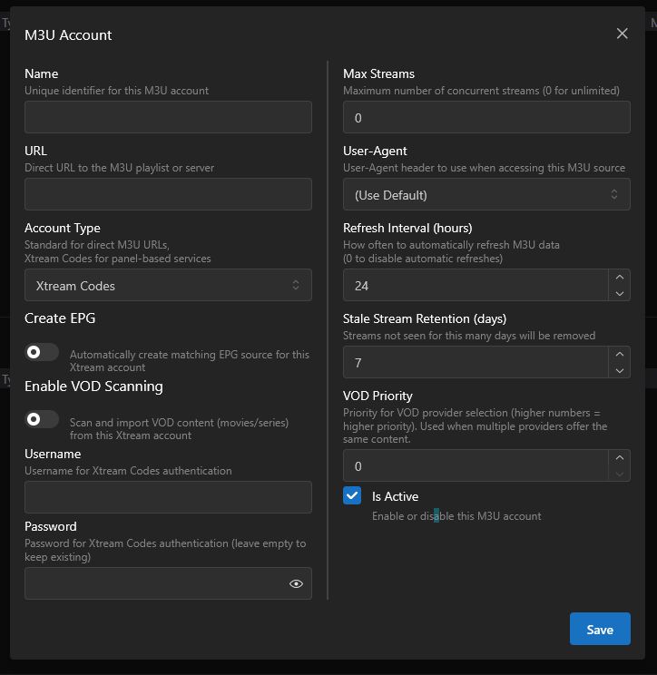 Dispatcharr Docs - Ultra HD Gradient Pattern - Mobile