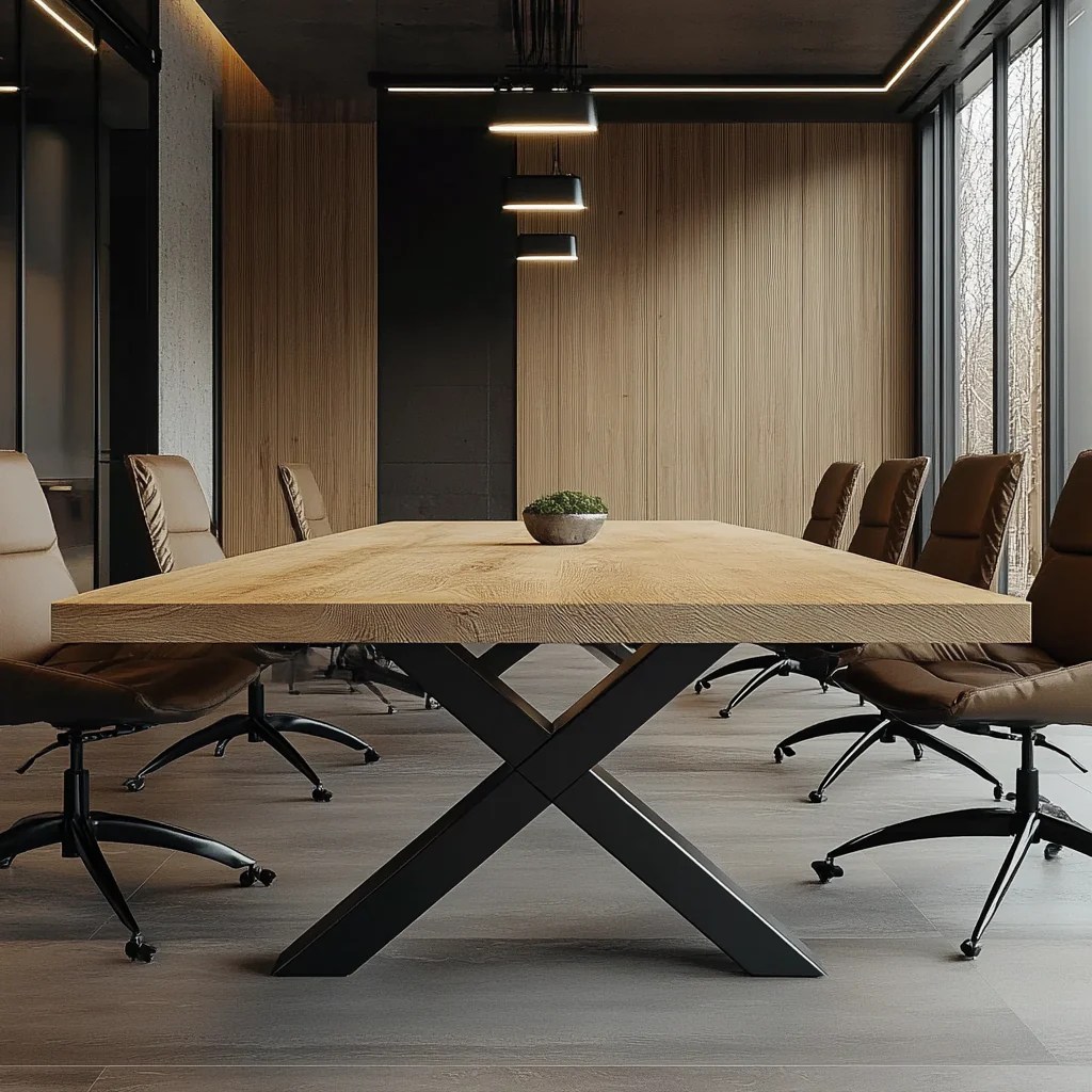 Solid Oak Boardroom Conference Meeting Table Distinctive Interior