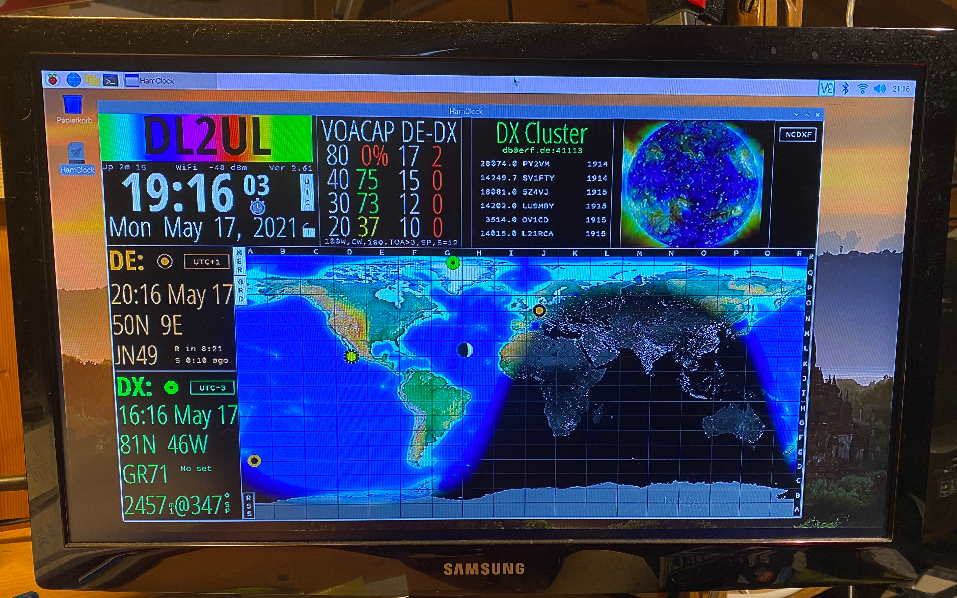 Die HamClock auf RasPi | DL2UL – WebLog