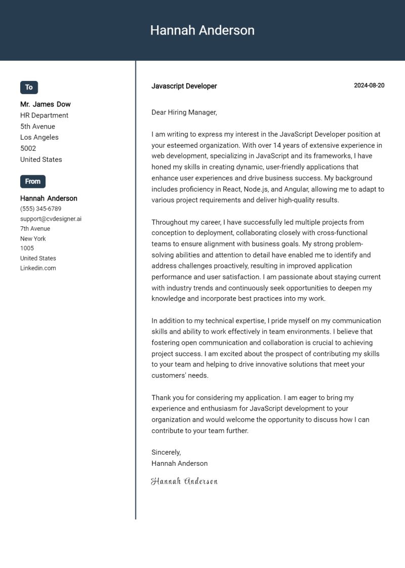 Javascript Developer Resume Template With Cover Letter - Gradient Pattern Collection - Ultra HD Quality