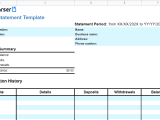 Free Bank Statement Excel Template Download Customize