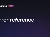 Error Reference Docs