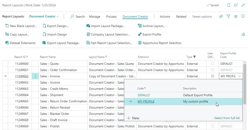 Export Profiles Apportunix Document Creator - Sunset Pictures - Creative Mobile Collection