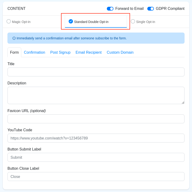 How to Set Standart Double Opt-in Form - KIRIM.EMAIL