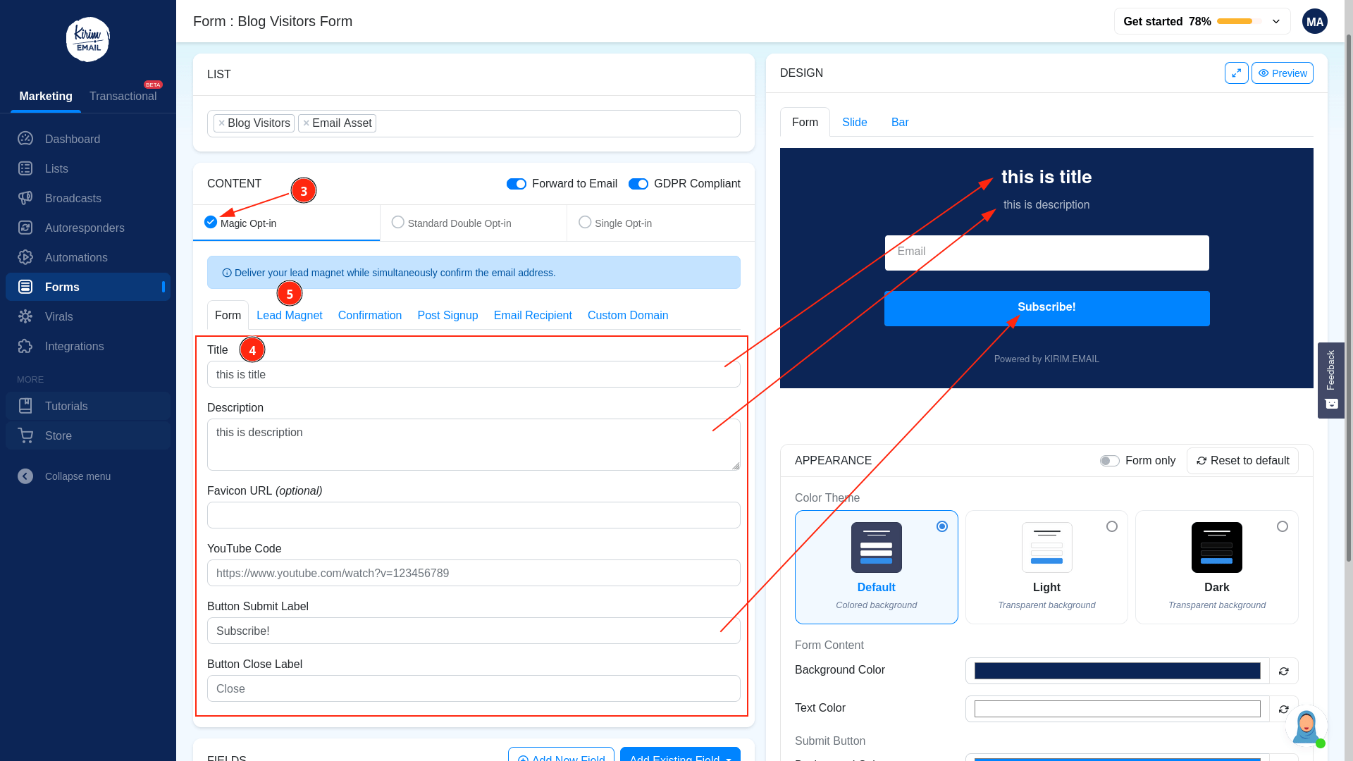 How to Set Magic Opt-in Form - KIRIM.EMAIL