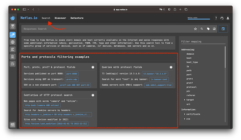 Search Tools Netlas Docs