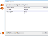 Manage Users Window