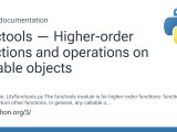 Functools Higher Order Functions And Operations On Callable Objects