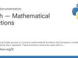 Math Mathematical Functions Python 3 13 7 Documentation