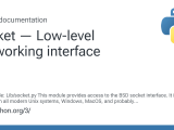Socket Low Level Networking Interface Python 3 13 4 Documentation