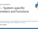 Sys System Specific Parameters And Functions Python 3 13 7
