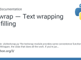 Textwrap Text Wrapping And Filling Python 3 13 7 Documentation