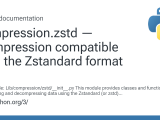 Compression Zstd Compression Compatible With The Zstandard Format