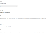 Getting Started Settings Interface