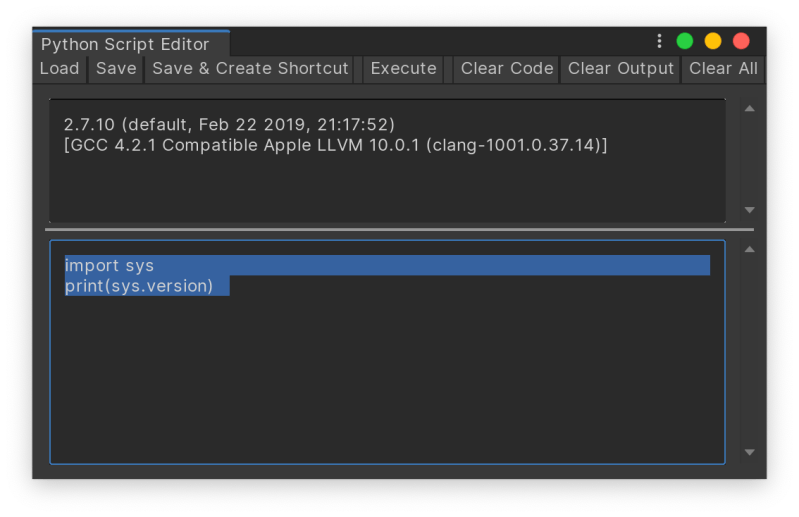 Using the Python Script Editor