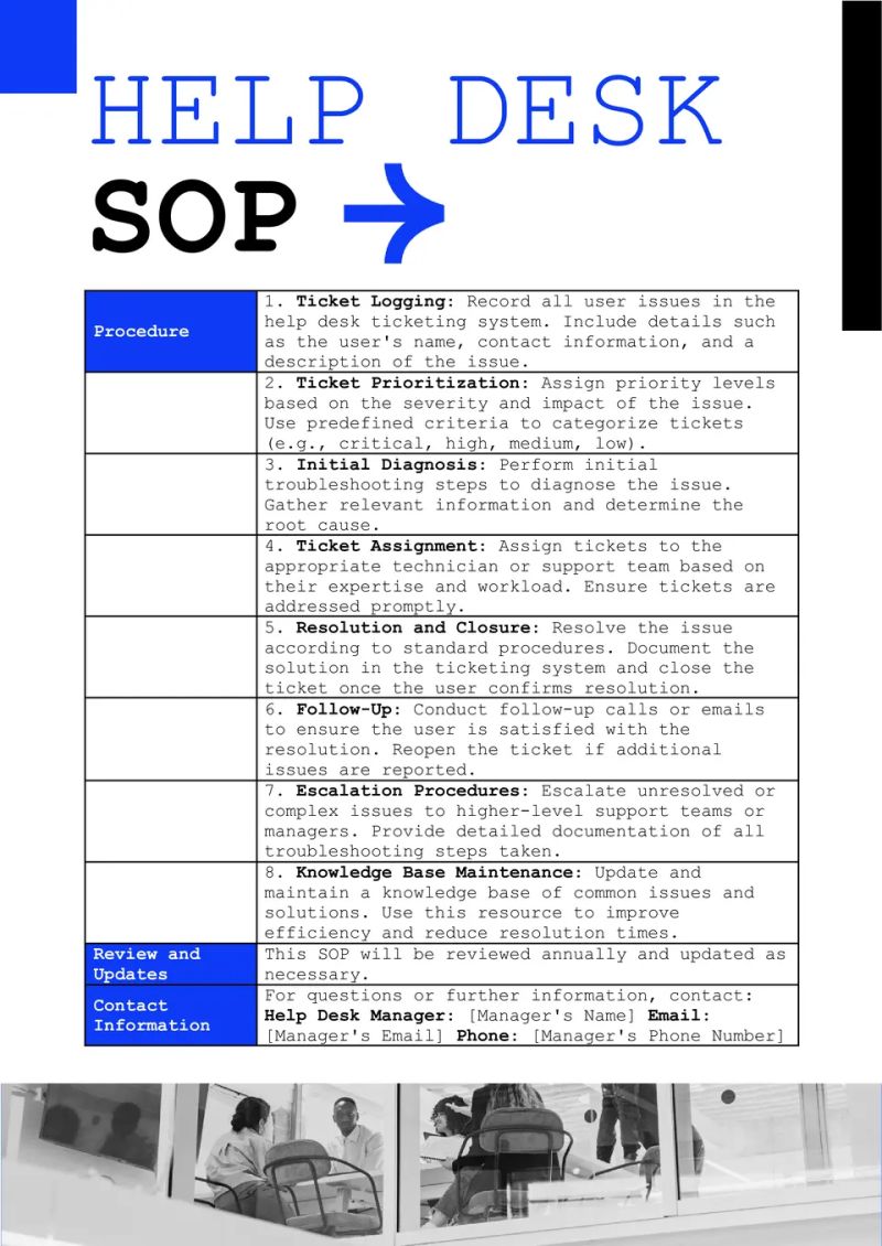 Free Customer Service Standard Operating Procedure Template For Google Docs - Colorful Wallpaper Collection - HD Quality