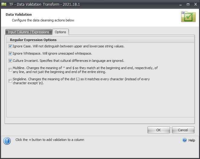 Task Factory Data Validation Transform