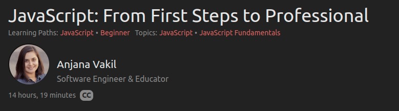 JavaScript: from first steps to professional