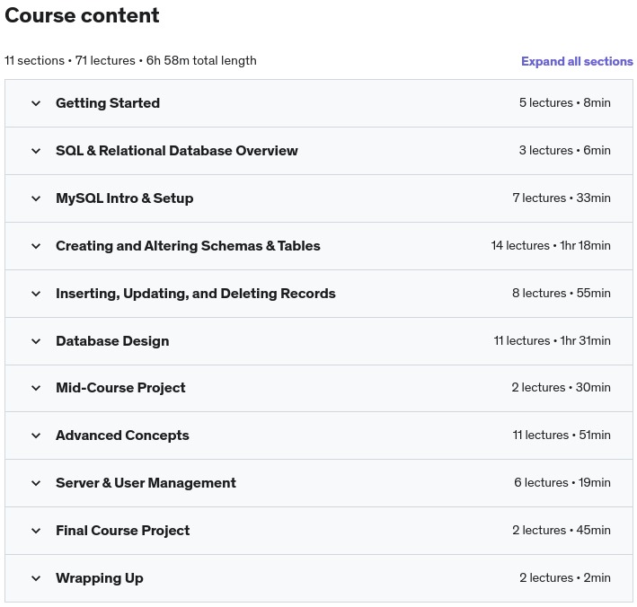 MySQL Database Administration: SQL Database Design for Beginners