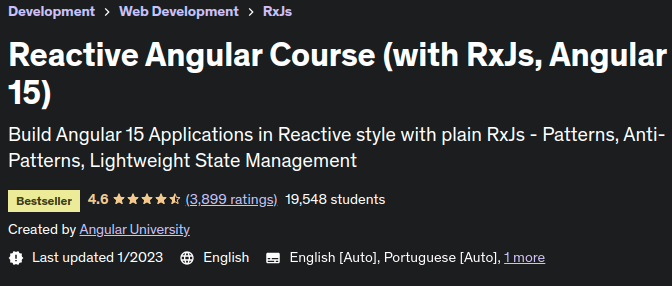Responsive Angular Course (with RxJs Angular 15)