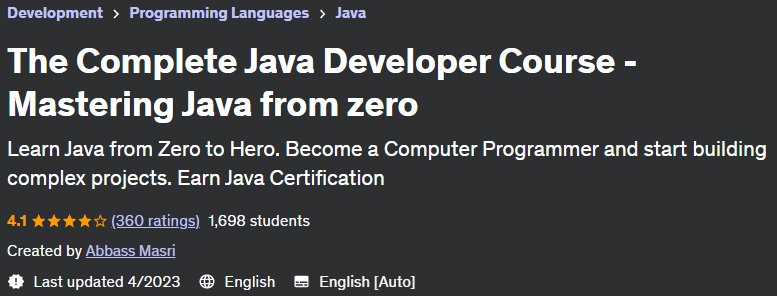 The Complete Java Developer Course – Mastering Java from Scratch