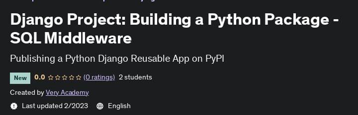 Django project: Building a Python package - SQL Middleware
