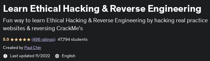 Learn ethical hacking and reverse engineering