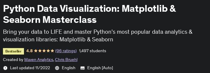 Python Data Visualization: Matplotlib and Seaborn Masterclass