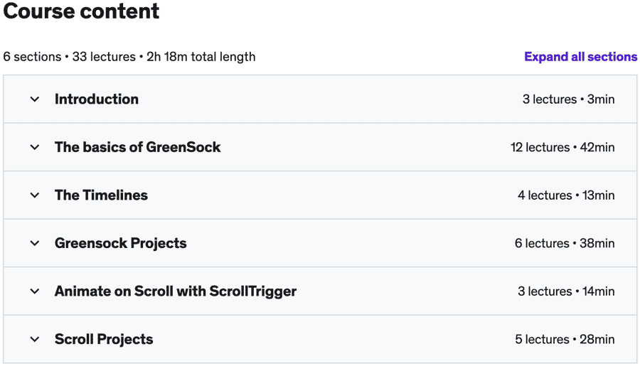 Master JavaScript Animations with Greensock Content