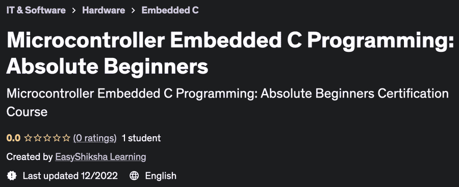 Embedded C programming on microcontroller: absolute beginners