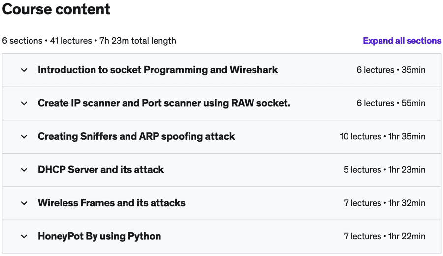 Network Penetration Testing Using Python Content