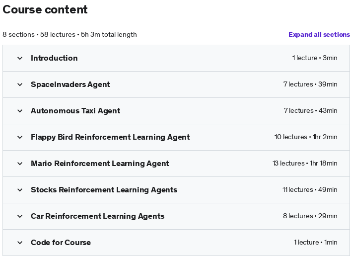 Practical Reinforcement Learning Using Python – 8 AI Agents
