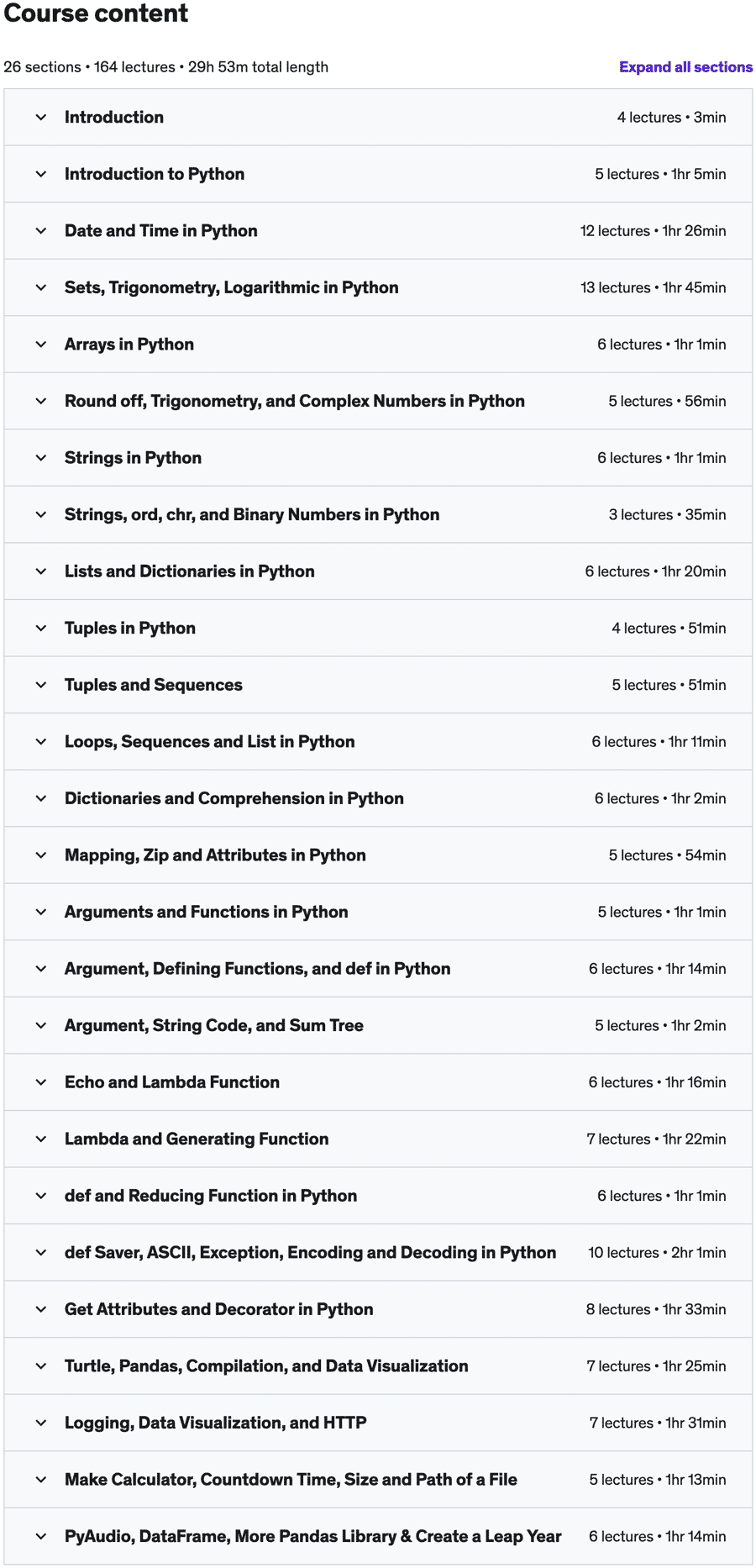 Python Bootcamp: 30 hours of step-by-step Python course content