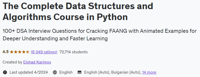 The Complete Course on Data Structures and Algorithms in Python