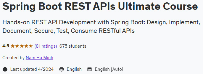 Ultimate Spring Boot REST APIs Course