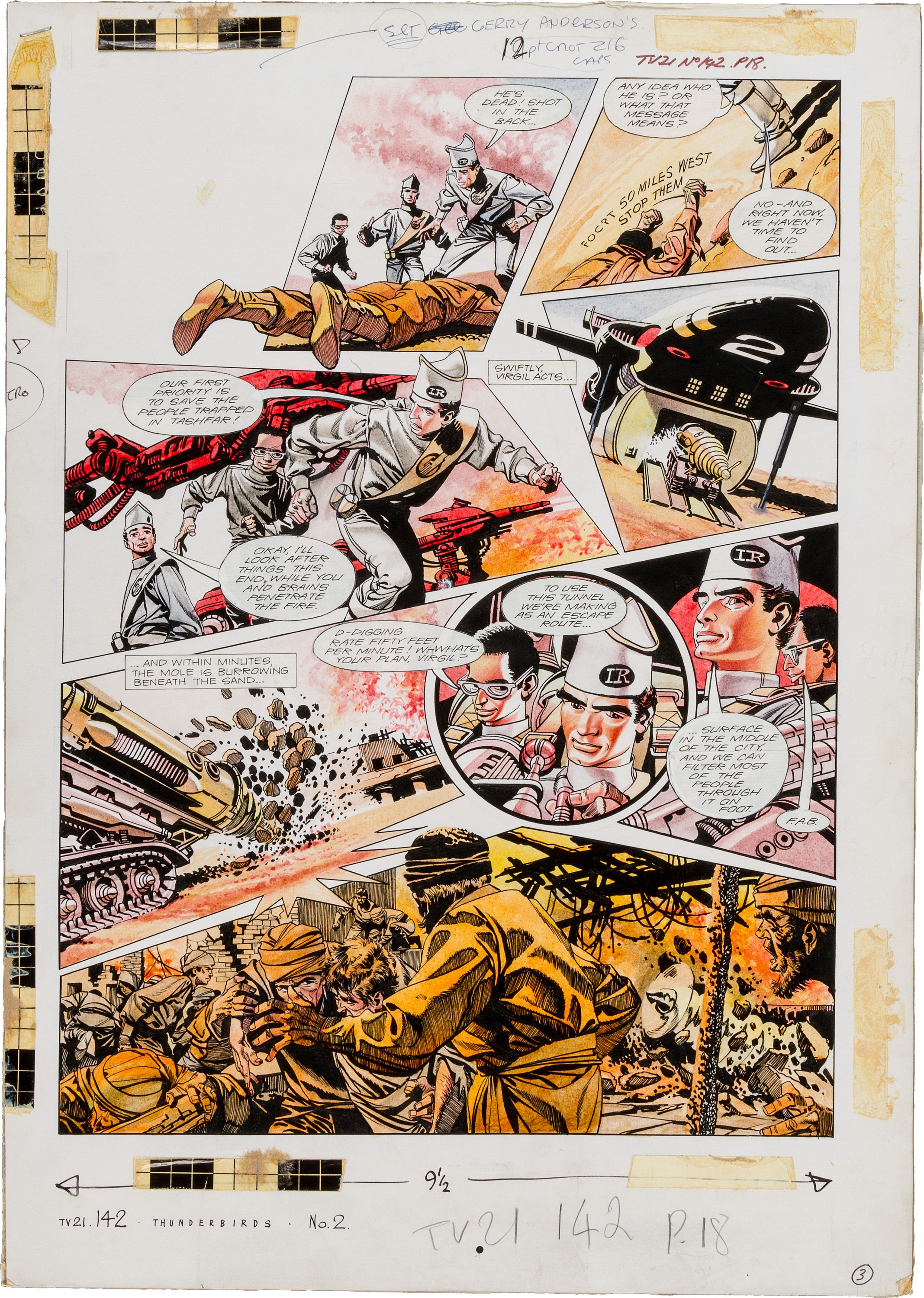 Frank Bellamy TV Century 21 “Thunderbirds” art up for auction ...