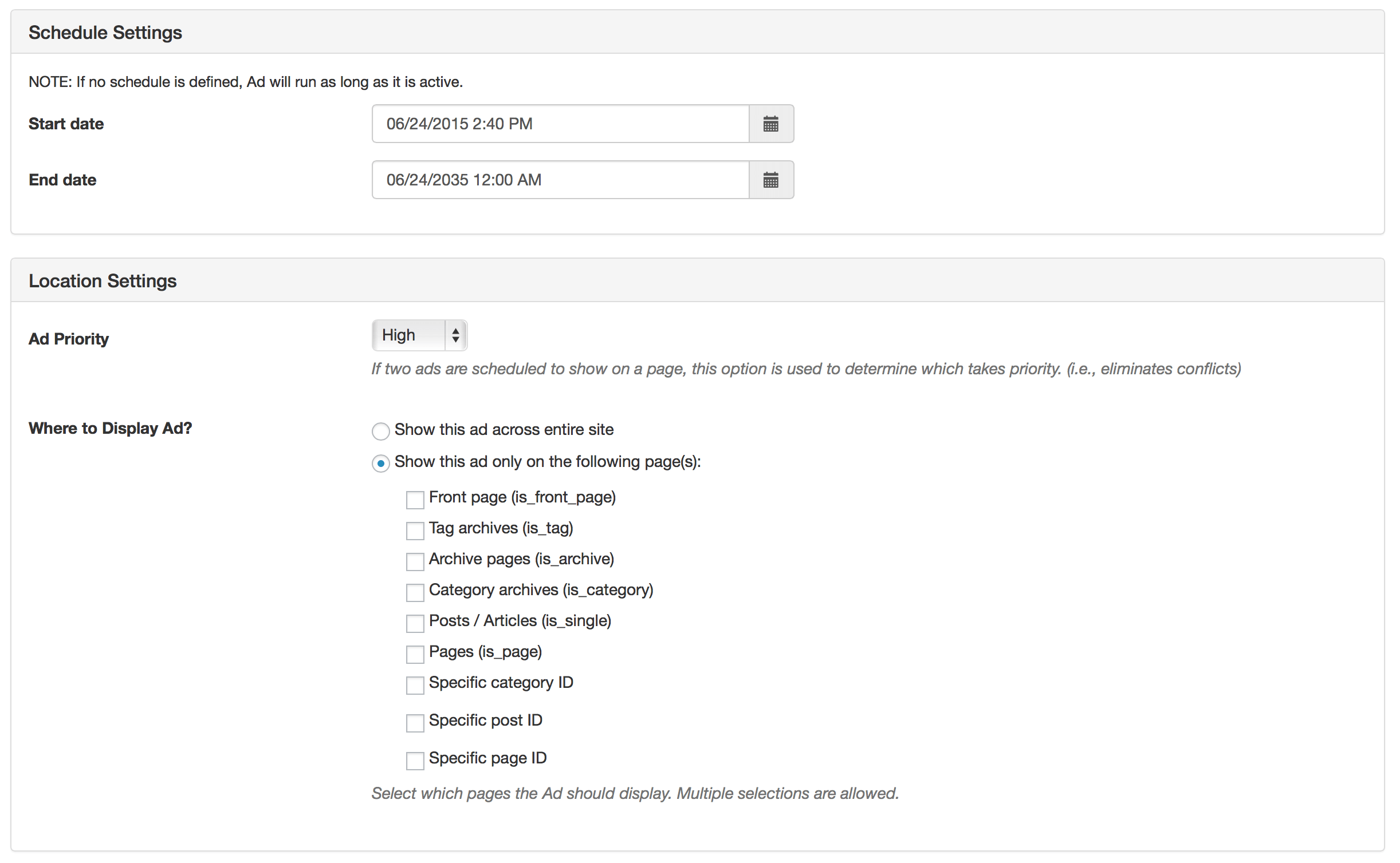 WP Background Takeover Advertisements - DraftPress