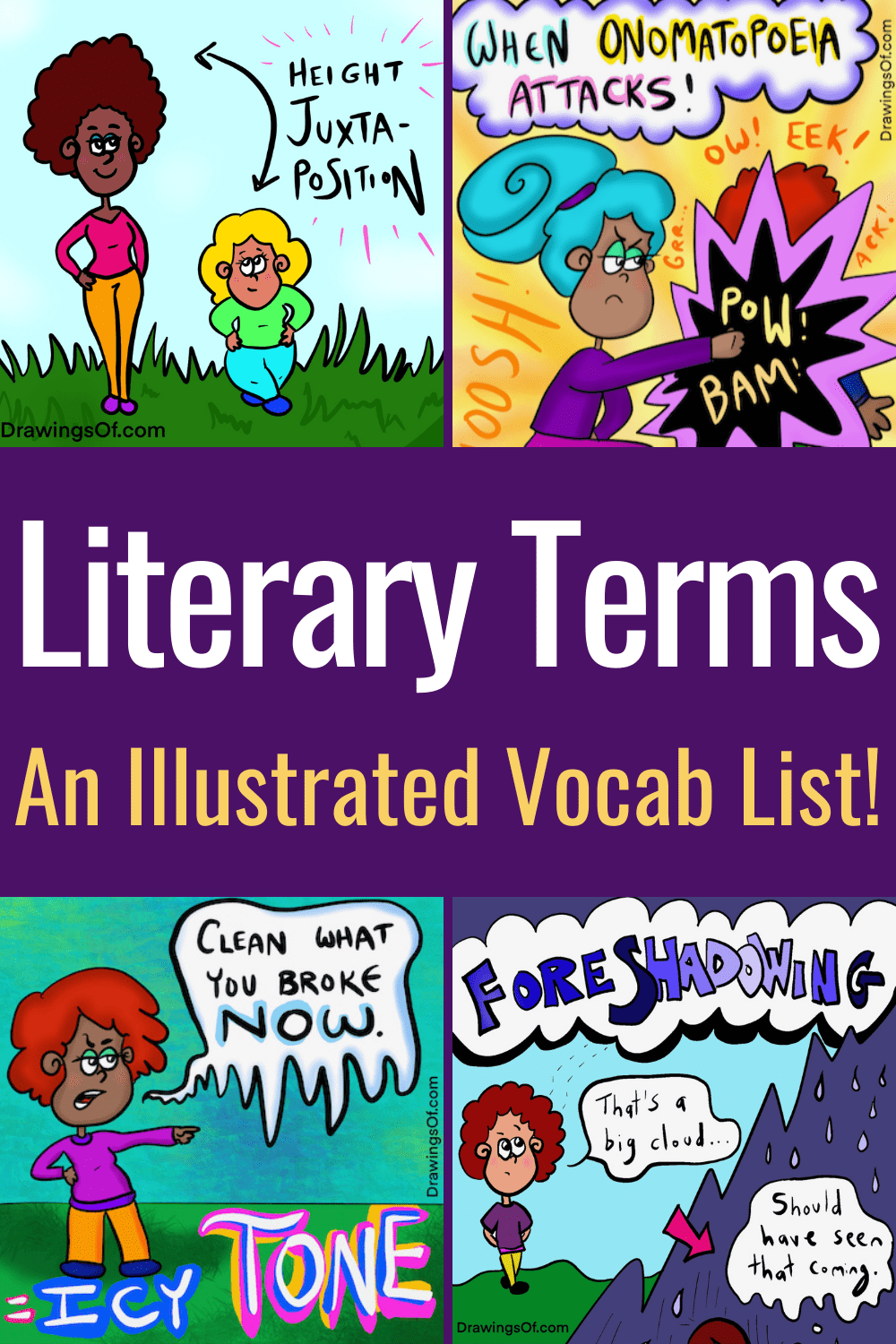 Literary Devices and Terms: Lessons and Examples - Drawings Of...
