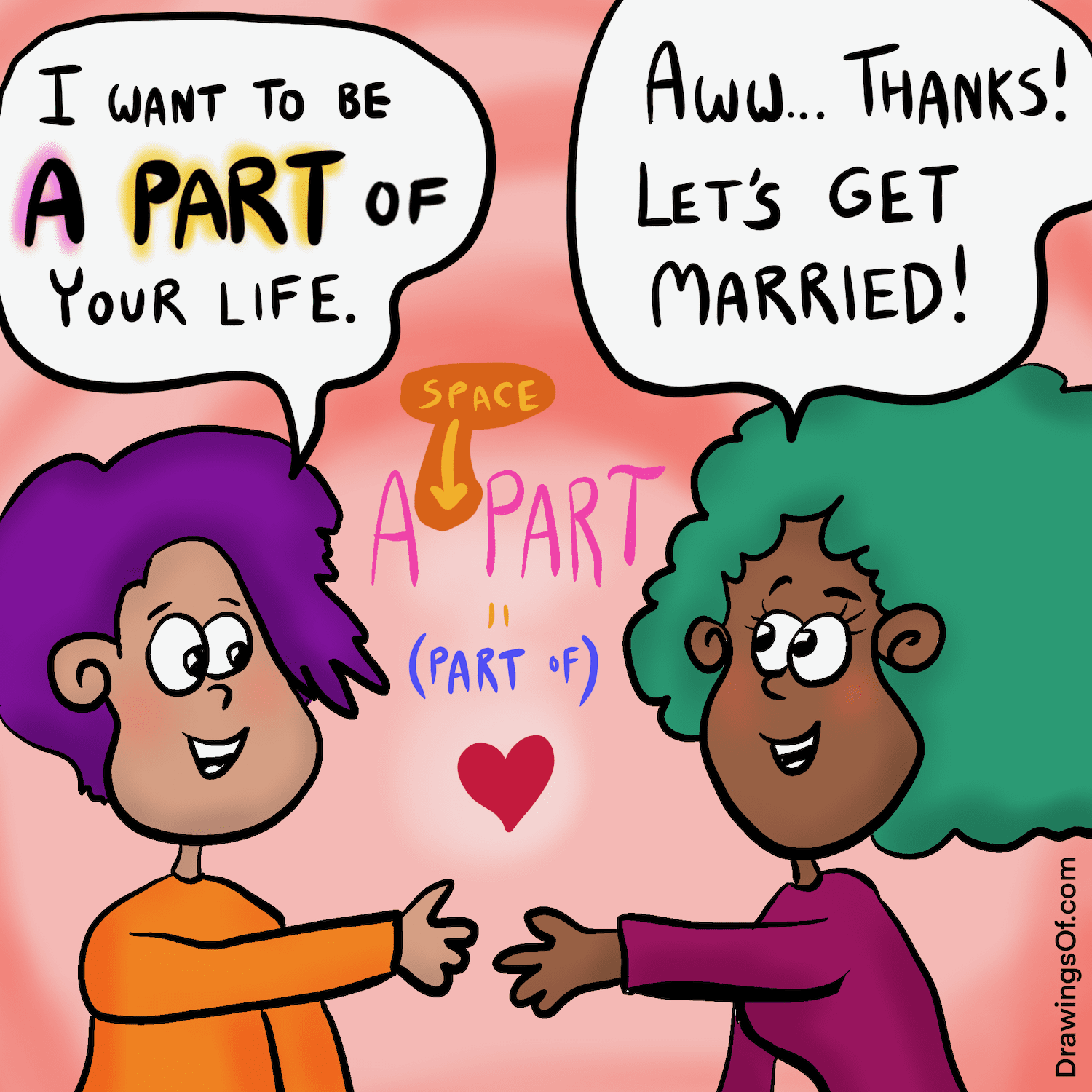 Apart vs. A Part: Cartoon Stories to Explain the Difference! - Drawings ...