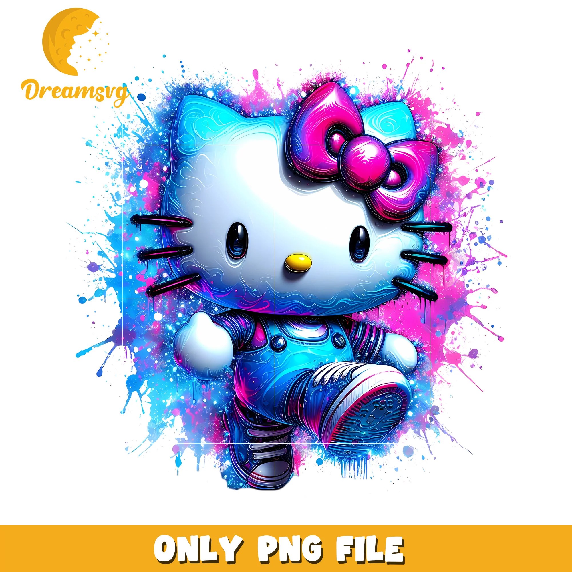 Neon Hello Kitty Png Sublimation Design Dreamsvg Store