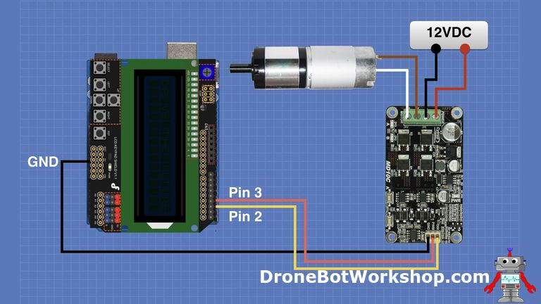 Control Large DC Gearmotors with PWM & Arduino | DroneBot Workshop