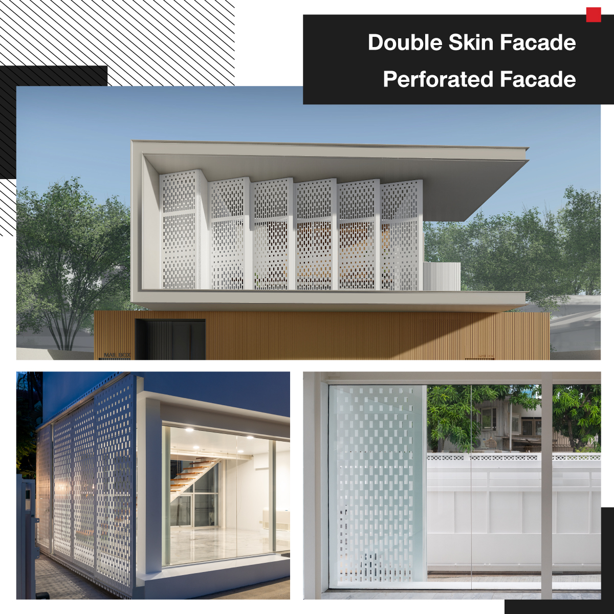 รวมไอเดียตกแต่ง Facade Building From Facade และ Double Skin Facade ...