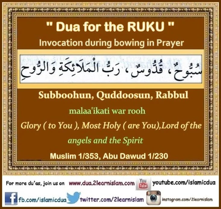 Dua for the Ruku (bowing in prayer) - Islamic Du'as (Prayers and Adhkar)