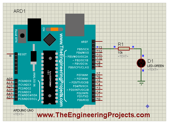 Led Blinking Circuit Arduino - Circuit Diagram