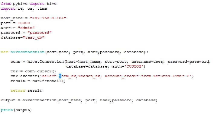 Step by Step Guide Connecting HiveServer2 using Python Pyhive - DWgeek.com
