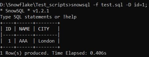 Execute SQL Script File using Snowflake Snowsql Variable Substitution - DWgeek.com
