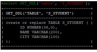 Generate Snowflake Objects DDL using GET_DDL Function - DWgeek.com
