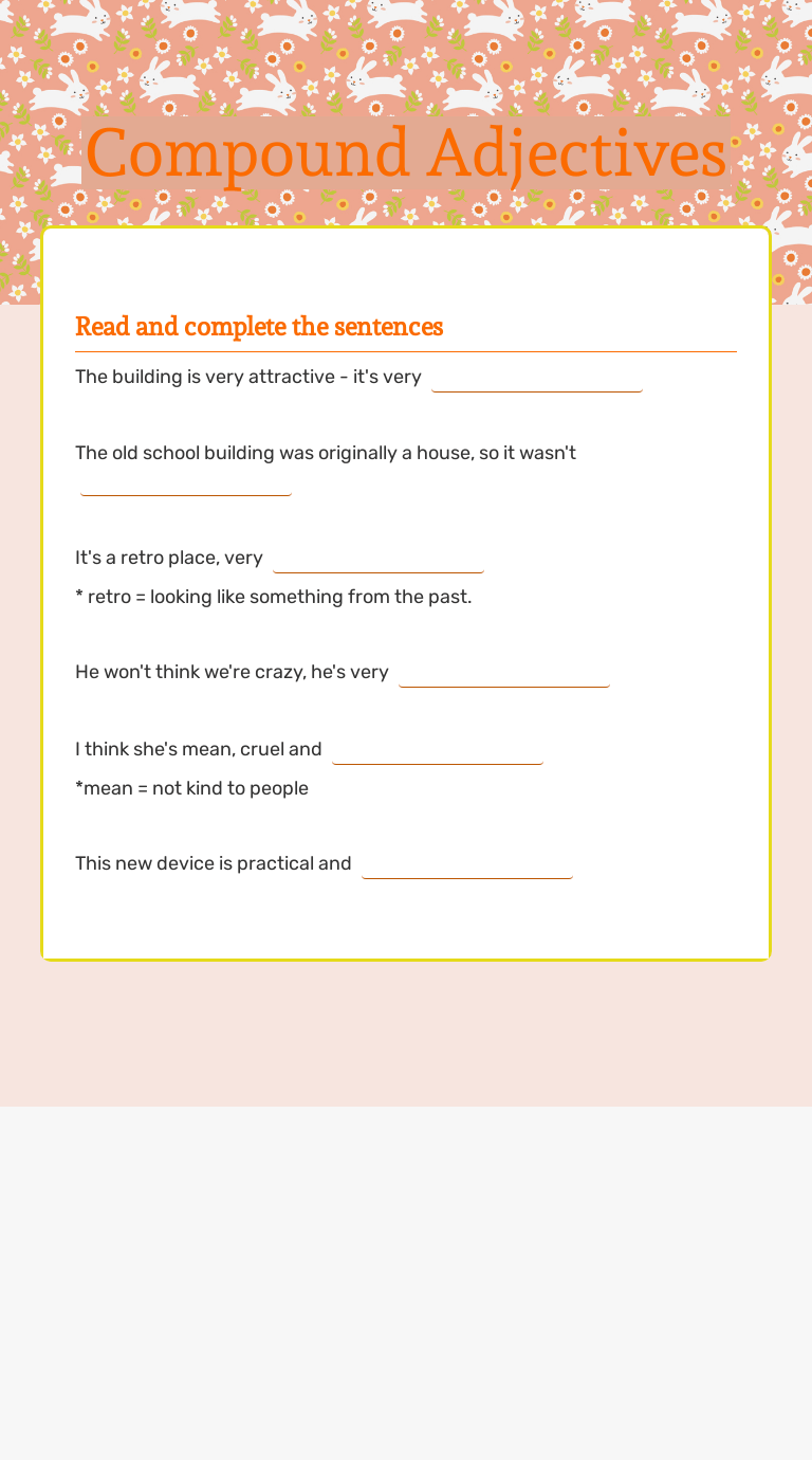 Compound Adjectives Worksheet : Compound Adjectives Poster Primary ...