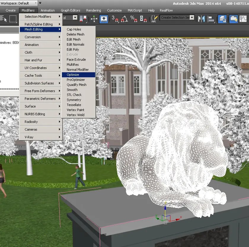 3ds max tutorial | ลดจำนวน Polygon ของ Model ด้วย Modifier Optimize | Dynamicwork.co.,ltd